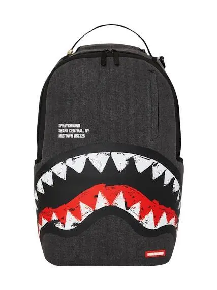 SPRAYGROUND Shark Central Denim Backpack - Black