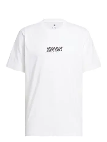Adidas Hoops Graphic Tee Shirt - White Black