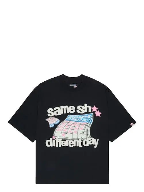 BROKEN PLANET Different Day T Shirt - Midnight Black