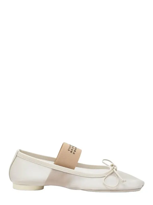 MAISON MARGIELA Asymmetric Toe Nylon Mary Jane Ballet Flats - Sand