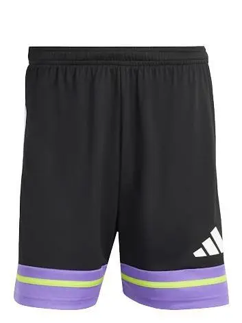 Adidas Squadra 25 Shorts - Black Purple Rush Semi Solar Slime