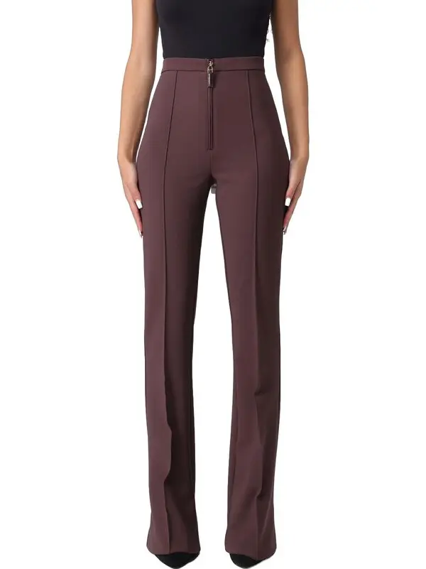 Elisabetta Franchi Wide Leg Trousers - Wine
