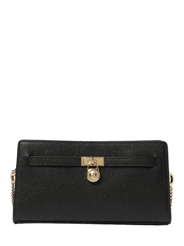 Michael Kors Mini Bag With Gold Tone Turn Lock And Chain Strap - Black