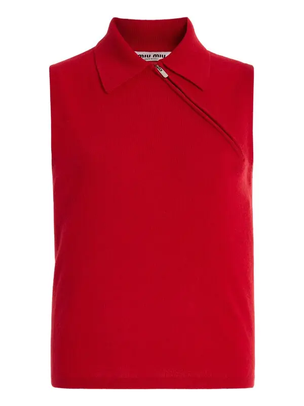 Miu Miu Cashmere Polo Shirt - Red