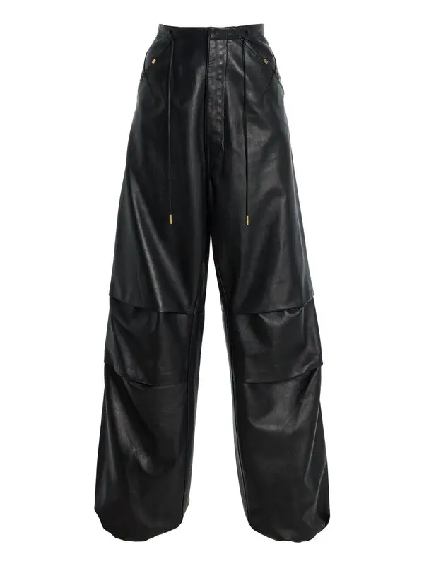 DARKPARK Daisy Plonge Leather Pants - Black