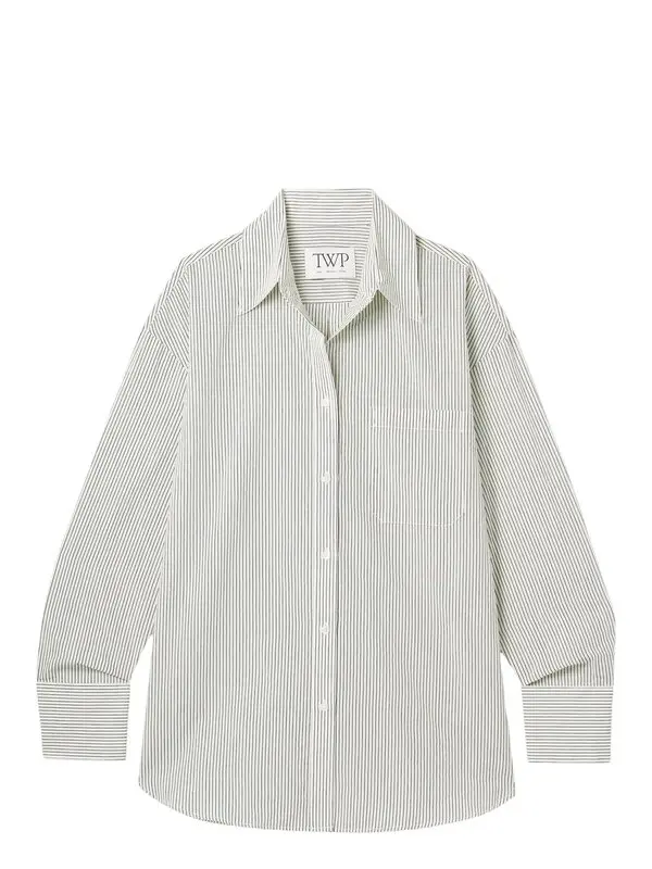 TWP Big Joe Oversized Striped Cotton-blend Shirt - Ivory