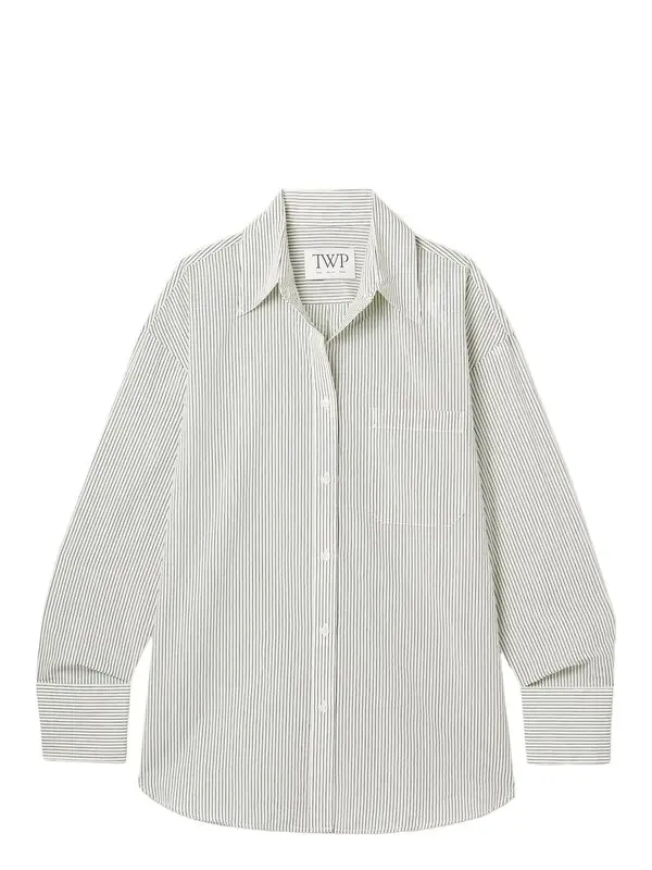 TWP Big Joe Oversized Striped Cotton-blend Shirt - Neutrals