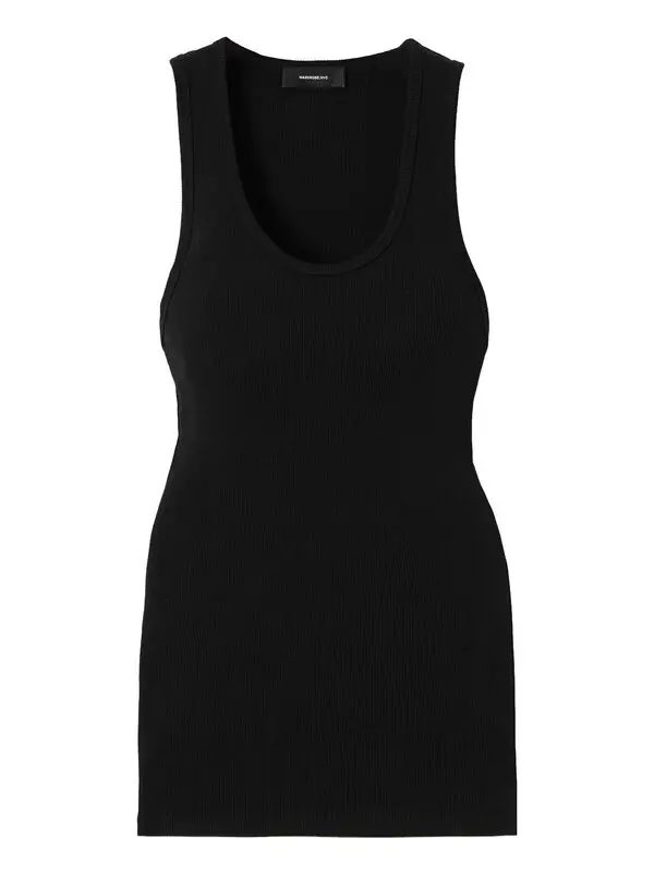 Wardrobe.NYC Ribbed Stretch-cotton Tank - Black