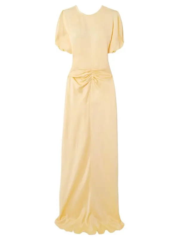 Victoria Beckham Bella Satin-crepe Gown - Yellow