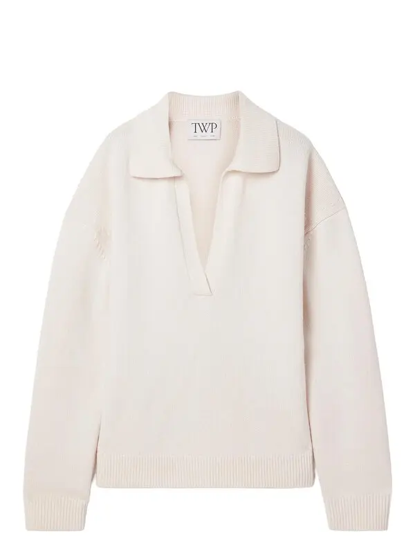 TWP Cashmere Polo Sweater - Ivory