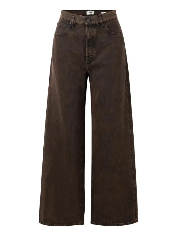 FRAME The Collegiate High-rise Wide-leg Jeans - Brown