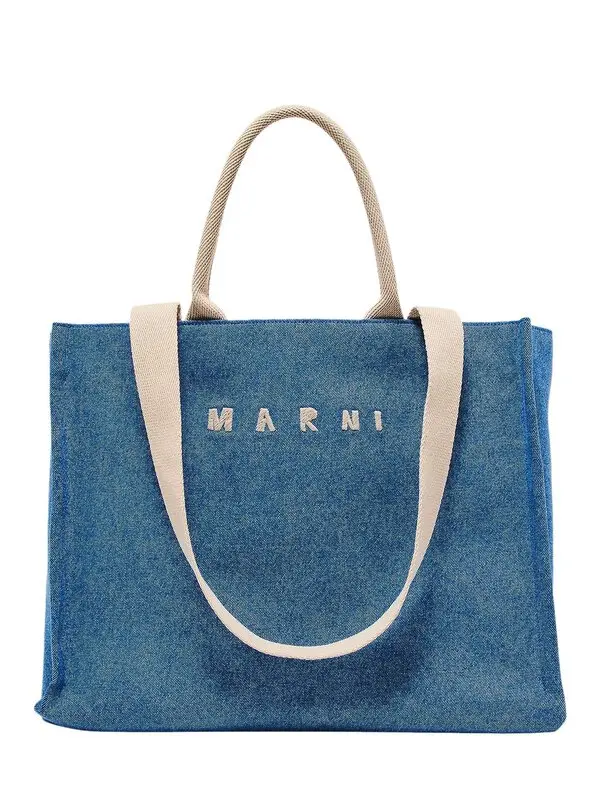 Marni Light Washed Denim Basket 'ocean - Blue