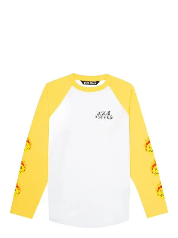 Palm Angels Burning Head Vintage Long-sleeve Tee - White