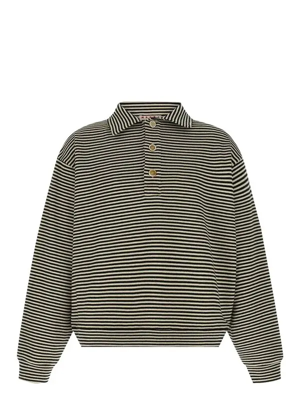 Marni Knitted Polo Sweater - Black