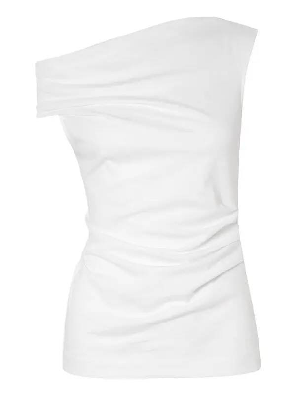 Dries Van Noten Henray Off-the-shoulder Draped Top - White