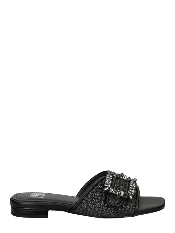 BIBI LOU Woven Buckle Embellished Sandals - Black