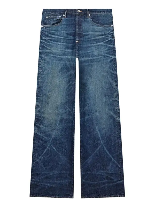Kenzo Turn Up Wide Fit Jeans - Blue