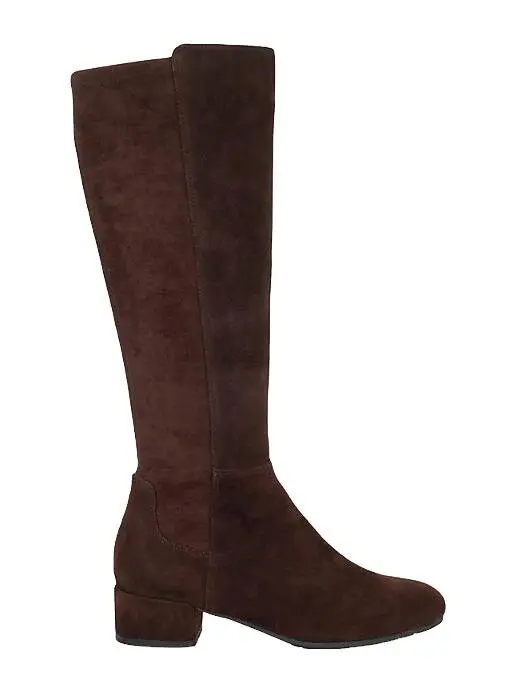 DUNE Tayla Knee-high Boots - Brown Suede