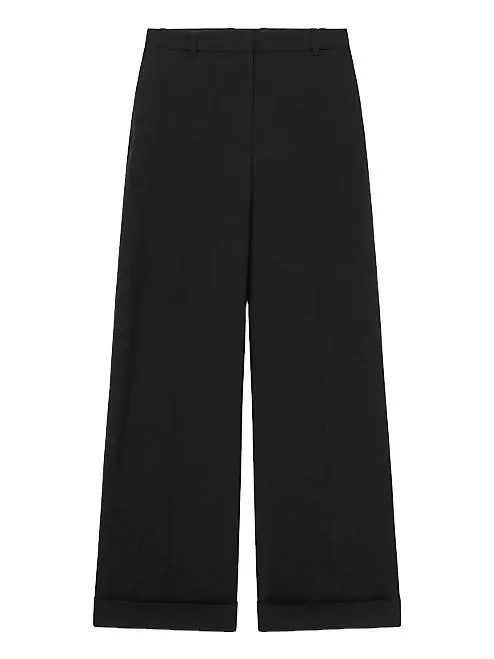 The Kooples Wool Wide-leg Trousers - Black