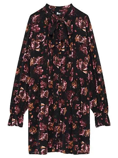 The Kooples Floral-print Mini Dress - Black - Red