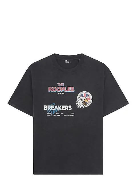 The Kooples Rules Breakers Brand-print Cotton-jersey T-shirt - Black Washed