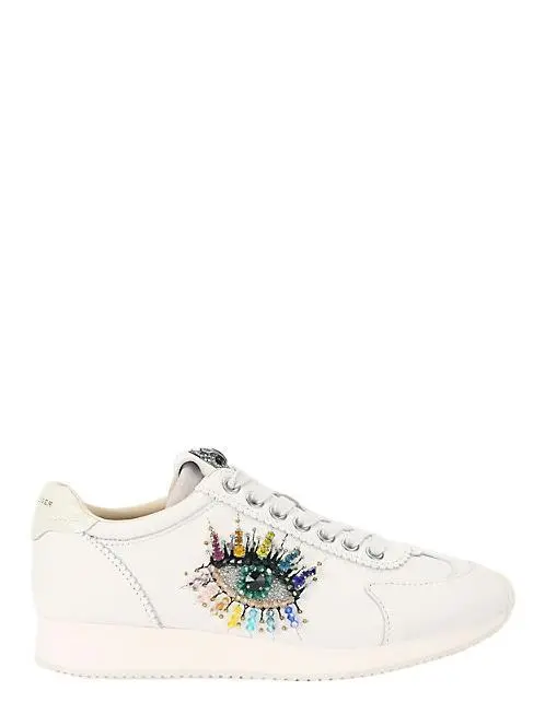 Kurt Geiger Islington Eye Leather Trainers - White/comb