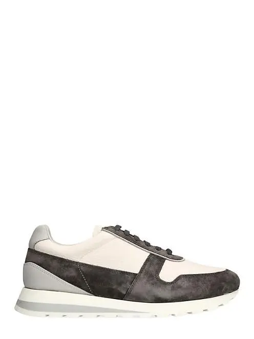 Brunello Cucinelli Olimpo Leather And Suede Trainers - White/oth