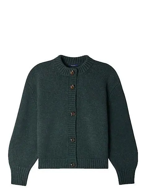 Soeur Leonard Knitted Wool Cardigan - Vert Foret