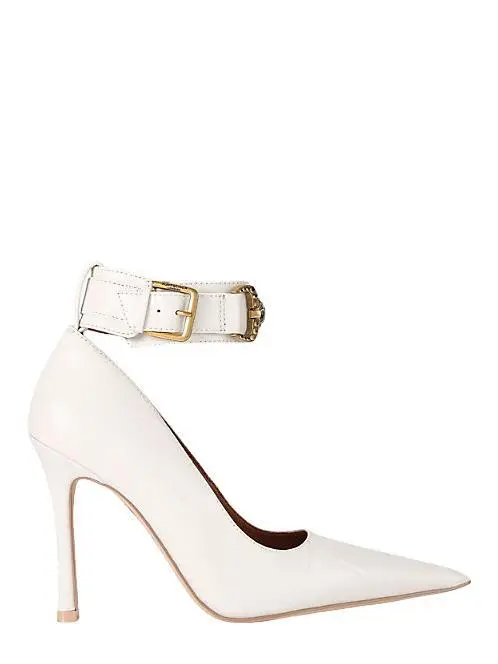 Kurt Geiger Patent-leather Ankle-strap Court Heels - Bone