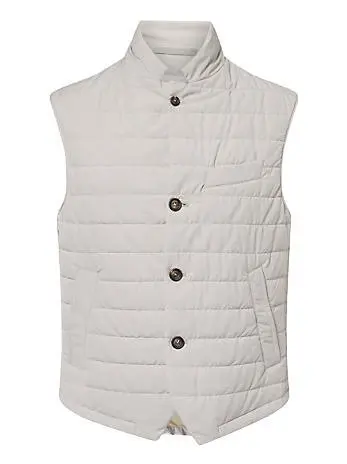 Eleventy Sleeveless Lightly-padded Gilet - Clay