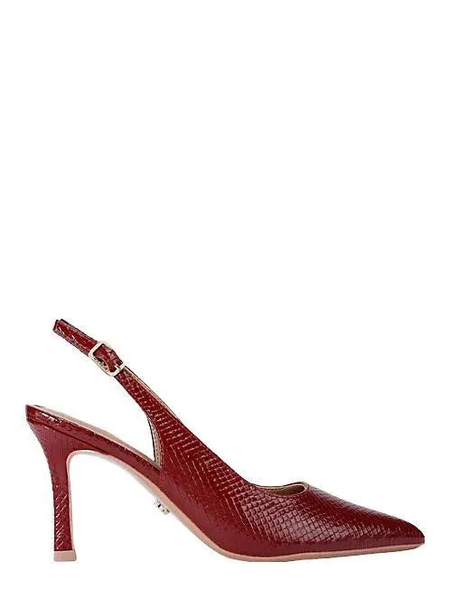 Carvela Corletta Slingback Faux-leather Heeled Courts - Red/dark