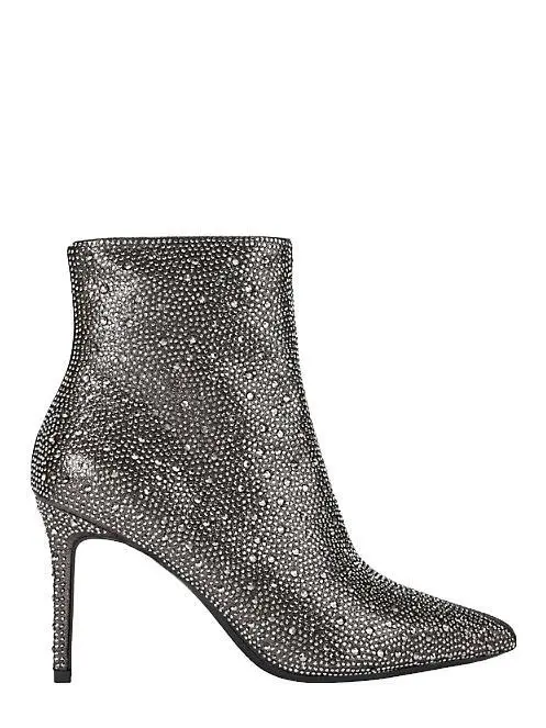Carvela Lovebird Embellished Heeled Ankle Boots - Gunmetal