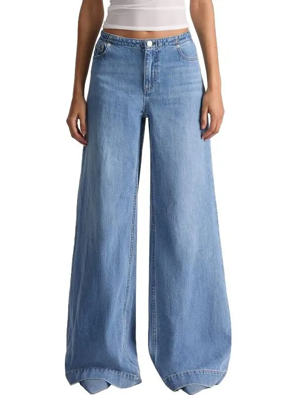 Alice + Olivia Slay Wide Leg Jean - Natural