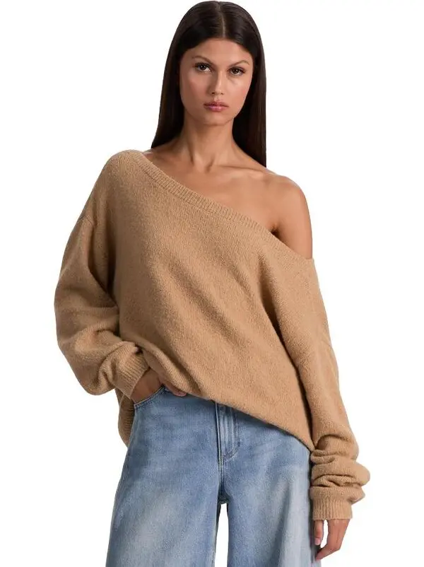 Alice + Olivia Marg Slouchy Pullover - Brown