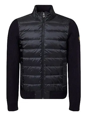 Belstaff Circuiteer Padded Wool-blend Cardigan - Dark Ink