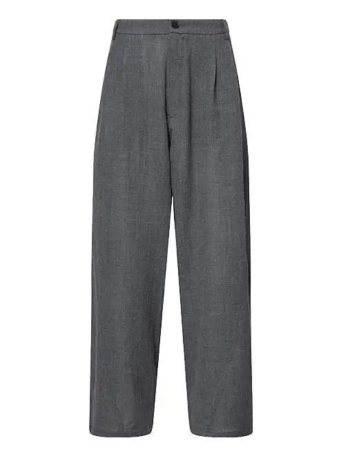 DARKPARK Phebe Wide-leg Wool Trousers - Grey Melange