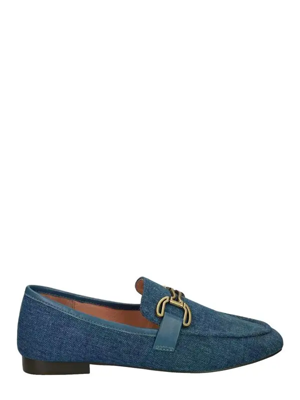 BIBI LOU Denim Chain-link Loafers - Blue