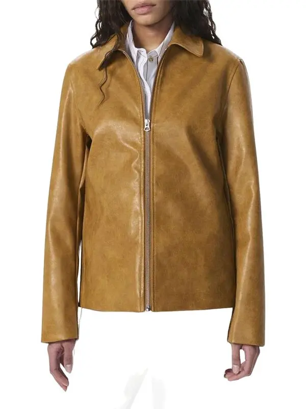 Rag & Bone Jordie Faux Leather Jacket - Camel