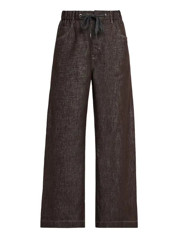Brunello Cucinelli Sparkling Denim Straight-leg Pants - Brown
