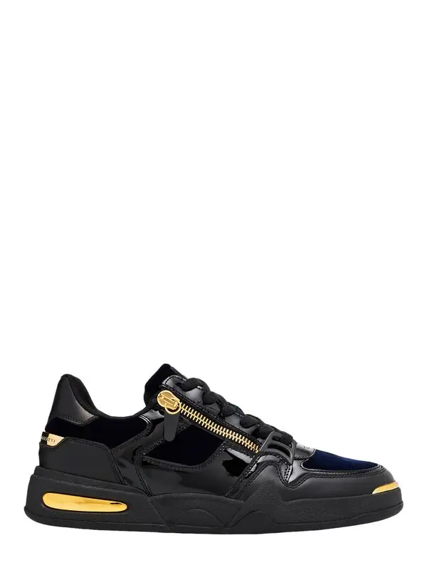 GIUSEPPE ZANOTTI Velvet And Leather Fashion Sneakers - Nero
