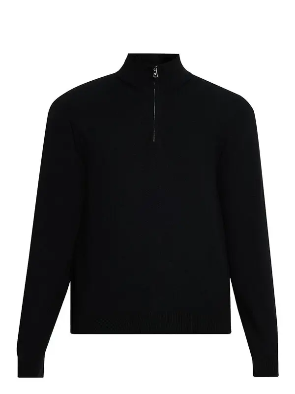 Ralph Lauren Wool Knit Half-zip Sweater - Polo Black