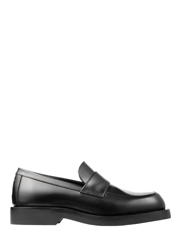 JIMMY CHOO Box Calf Leather Loafers - Black