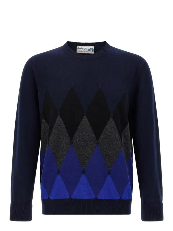 BALLANTYNE Argyle Cashmere Sweater - Blue