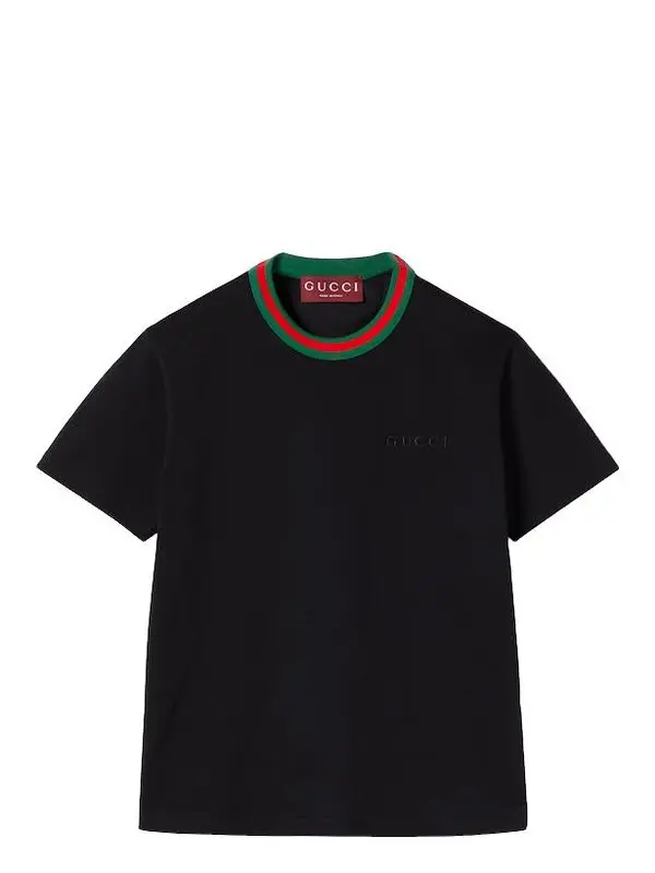 Gucci Cotton Jersey T-shirt With Logo Patch - Black