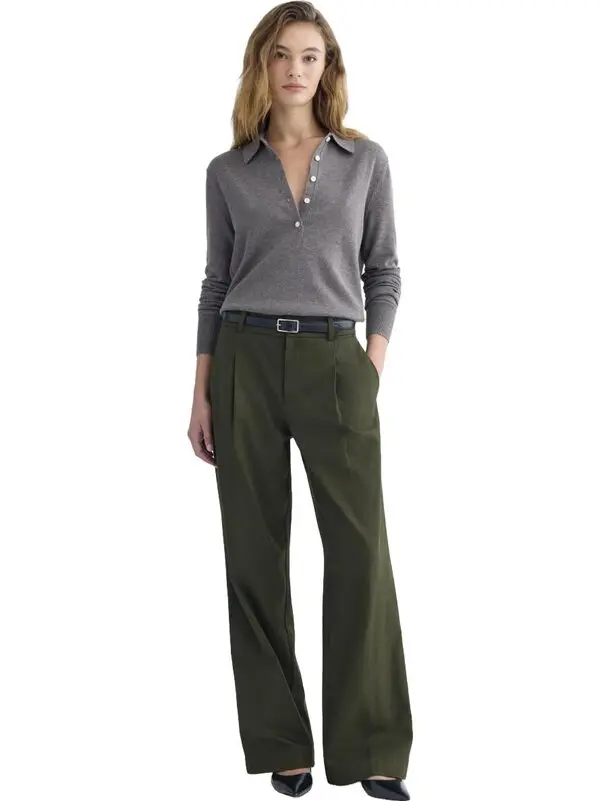 Everlane Wide-leg Trouser - Dark Green
