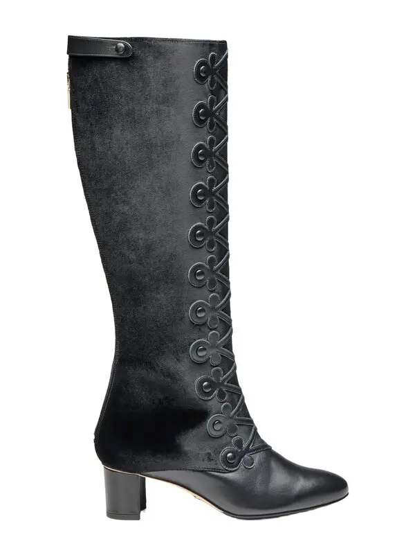 Sarah Flint Lowry 50 Velvet Boots - Black Velvet