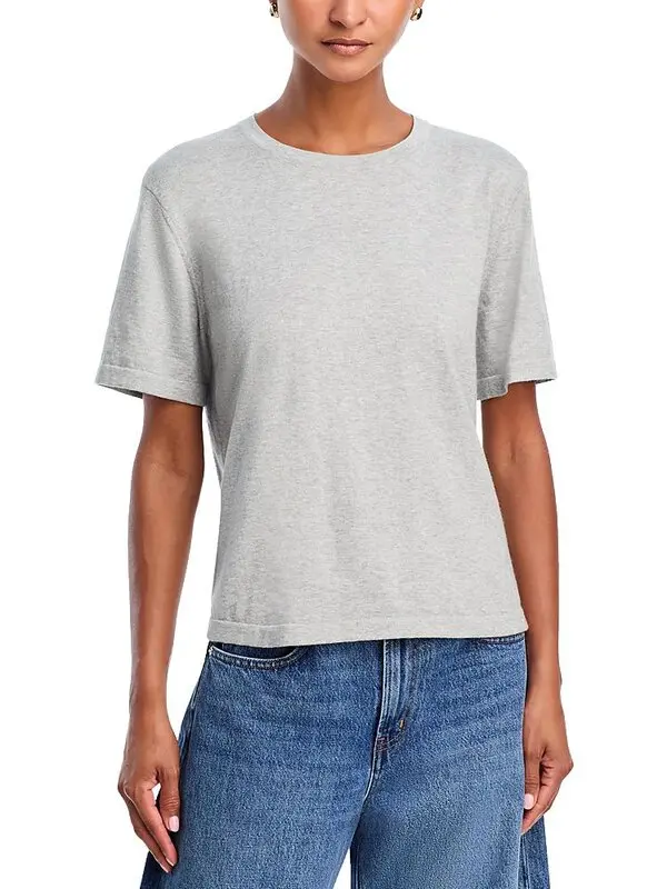 Rails Cotton And Cashmere Short Sleeve Tee - Heather Grey