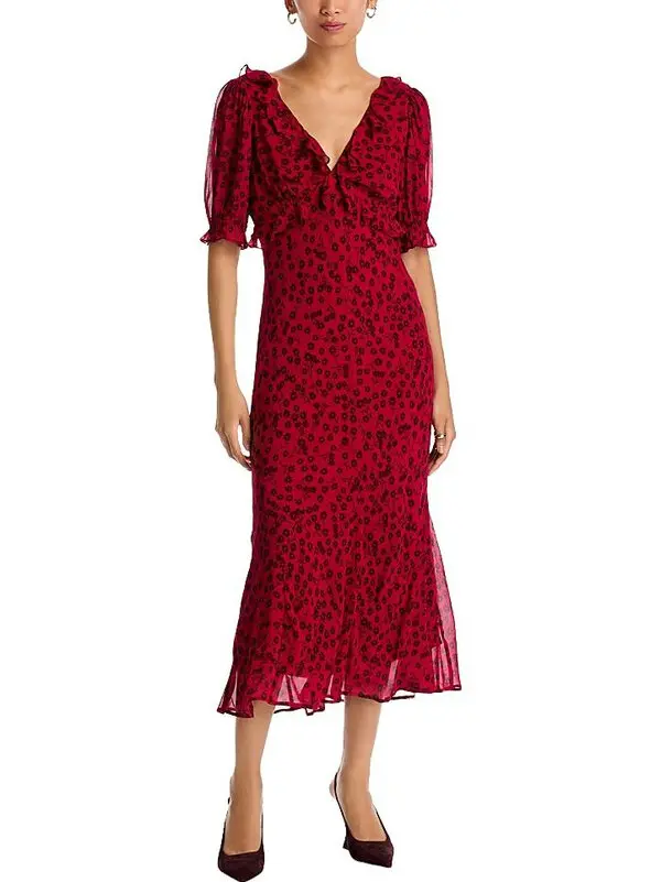 Rails Annmarie Printed Midi Dress - Carmine Daisies