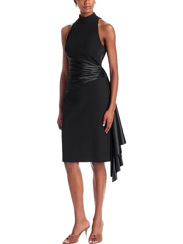 Eliza J Ruched Cocktail Dress - Black