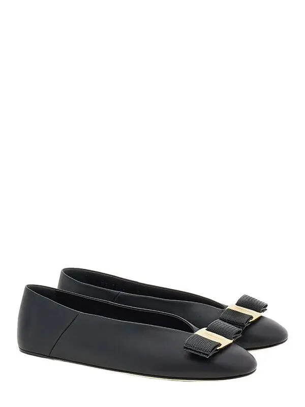 FERRAGAMO Vanna Ballerina Flats - Black